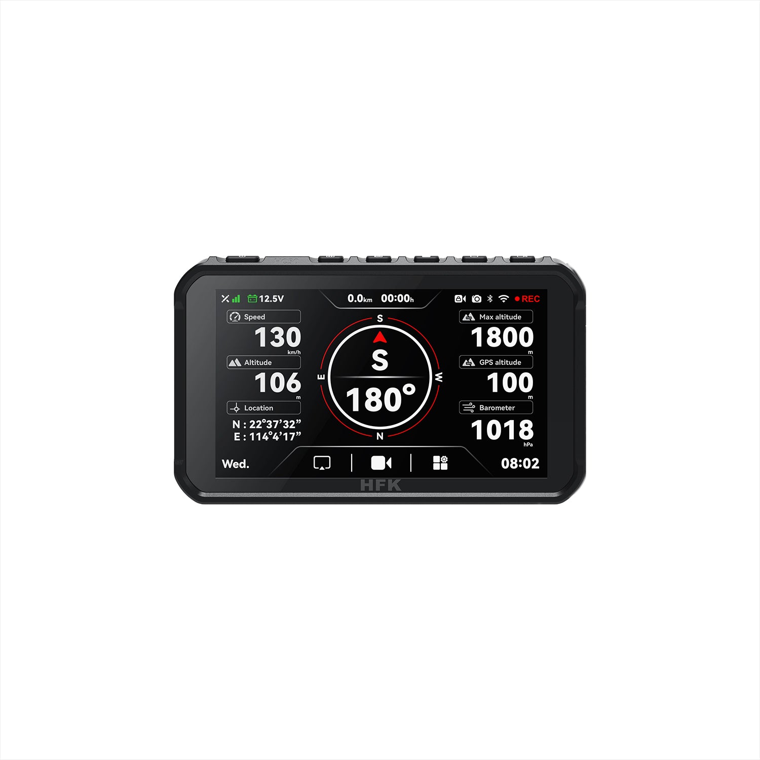 HFK HC50-RM Smart Motorcycle CarPlay GPS with Quick-Release & Dash Cam ...